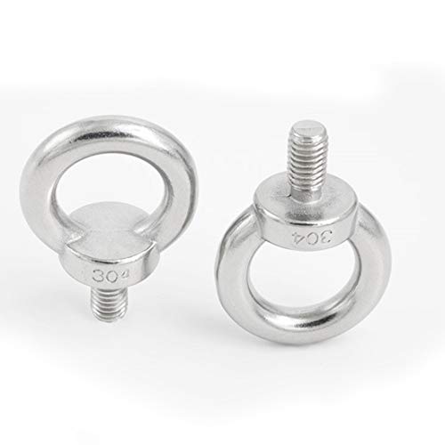 Pack of 2 M16 304 Stainless Steel Ring Shape Shoulder Lifting Rigging Eye Bolt Thread Machinery Shoulder Lifting Forged Eye Bolts