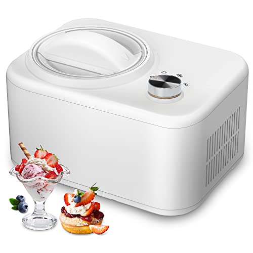 COWSAR Fully Automatic Ice Cream Maker with Built-in Compressor,Fruit Yogurt Machine Pre-freezing is No Needed,Removable Ice Cream Bowl, Easy Clean (CH-IC3908-1)
