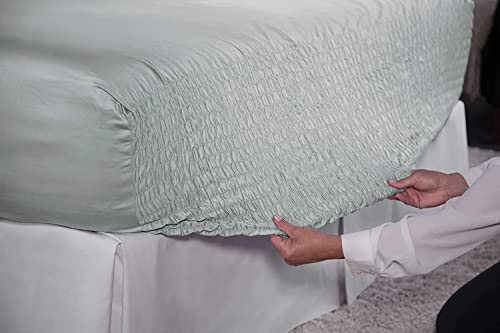 BEDTITE ABSOLUTELY FITTING Cotton Rich 500 Thread Count, King Size Set with Deep Pocket 7β to 20β Fitted Sheet, Flat Sheet and 2 Pillow Cases, Sage