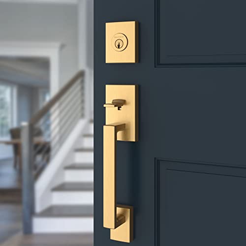 Baldwin SCLAJXCONCSR190 SC.LAJxCON.CSR La Jolla Sectional Single Cylinder Keyed Entry Handleset with Interior Contemporary Knob
