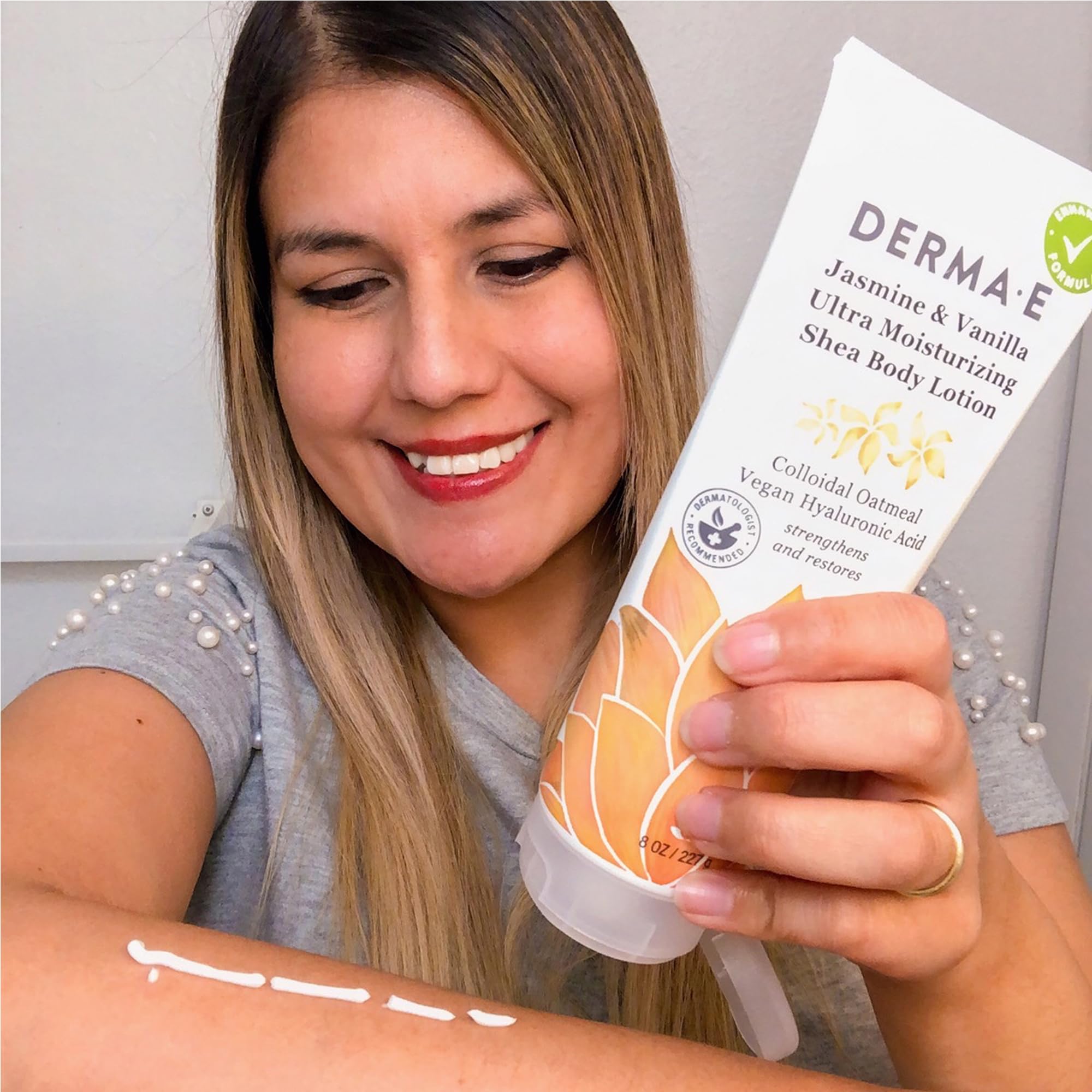 Derma E Jasmine and Vanilla Ultra Moisturizing Shea Body Lotion β Vegan Hyaluronic Acid and Vitamin E Moisturizer for Dry Skin β Cruelty Free Moisturizing Cream, 8 oz