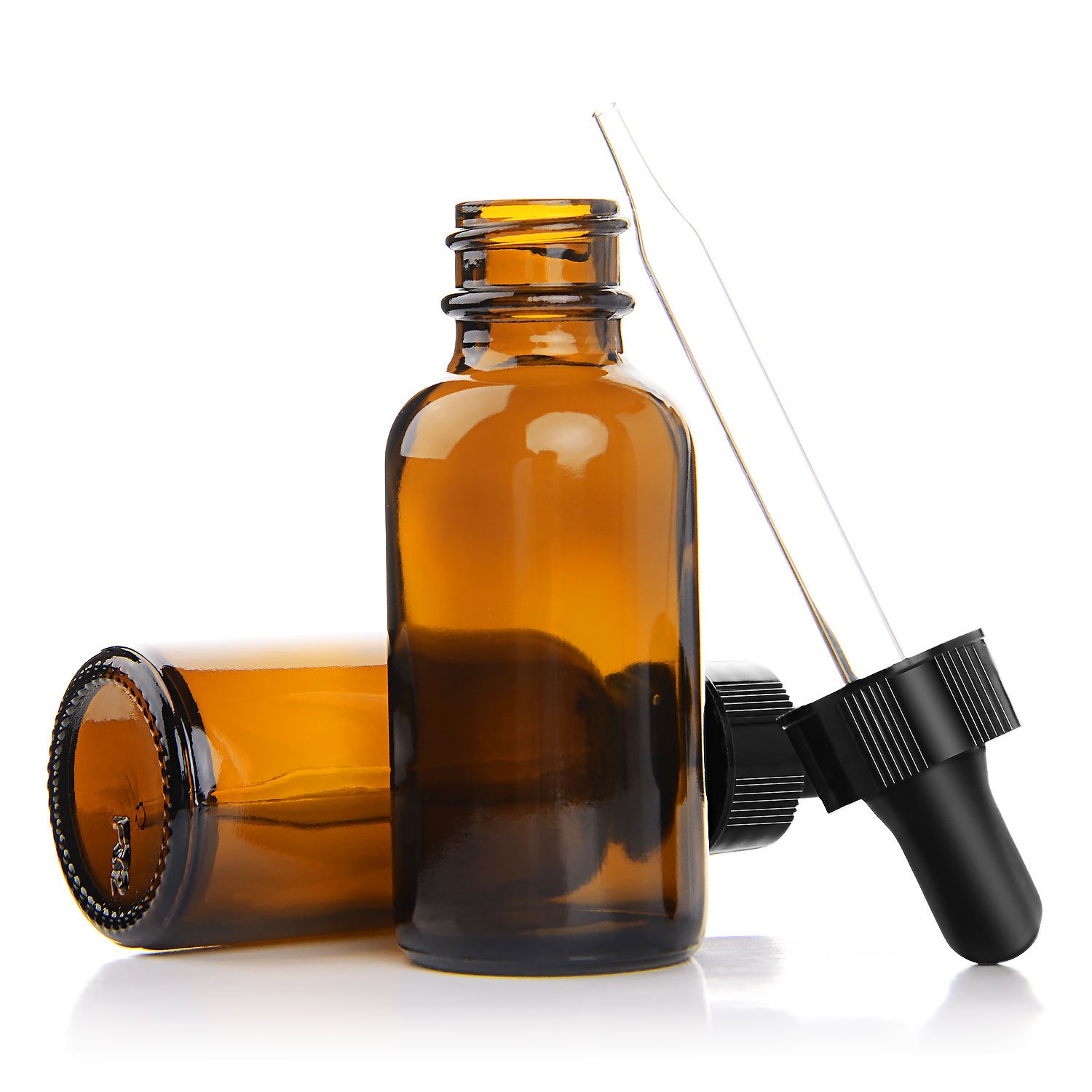 Yesker Amber Glass Bottles for Essential Oils with Glass Eye Dropper 60 ml (2oz) for Essential Oils, Chemistry Lab Chemicals, Colognes & Perfumes- Pack of 12