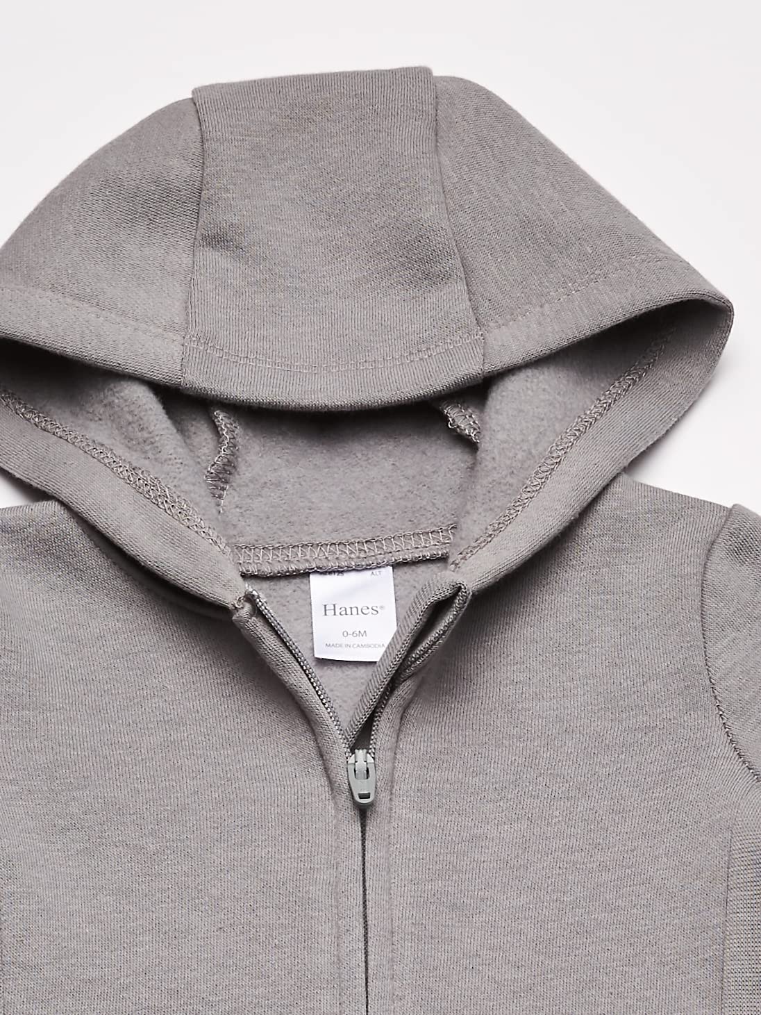 Hanes, Zippin Soft 4-way Stretch Fleece Hoodie, Babies and Toddlers, CHARCOAL, 0-6 Months