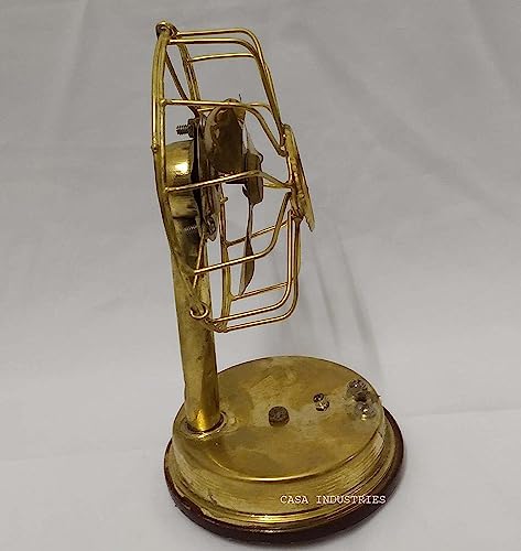 Casa INDUSTRIES Brass Antique Handcrafted Mini Small Battery Fan Home Decorative Showpiece For office Desk