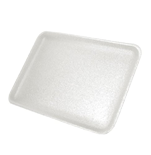 CKF 16SWH, 16S White Foam Meat Trays, Disposable Standard Supermarket Meat Poultry Frozen Food Trays, 125-Piece Bundle