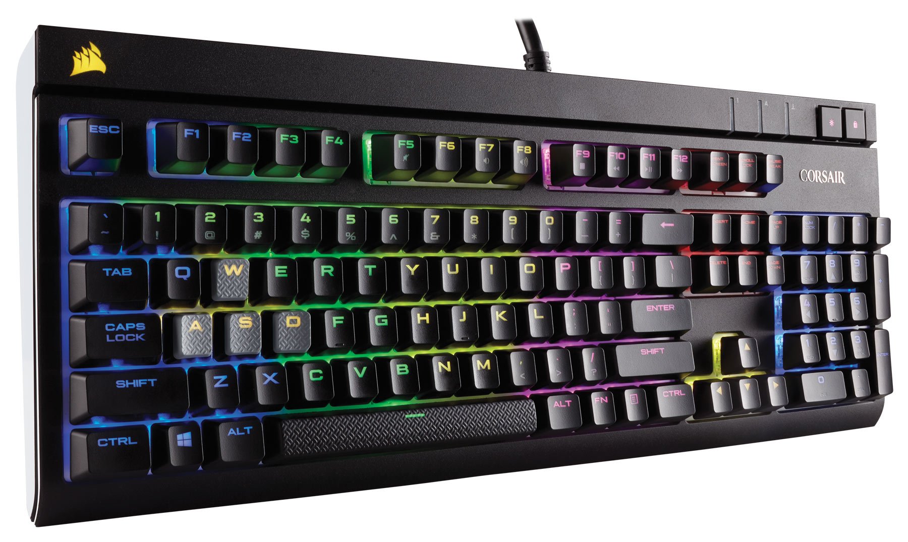 Corsair Strafe Mechanical Gaming Keyboard - Red LED Backlit - USB Passthrough - Linear and Quiet - Cherry MX Red Switch