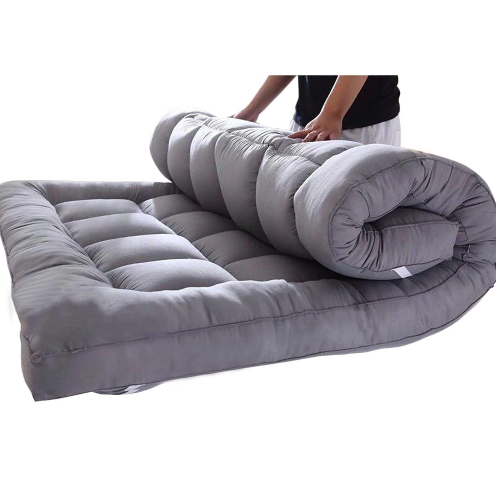 ALKANI Japanese Floor Mattress, Full Size Futon Mattress, Quilted Bed Mattress Topper Foldable Mattress, Thick Breathable Floor Lounger Guest Bed (Color : Grey, Size : Twin)