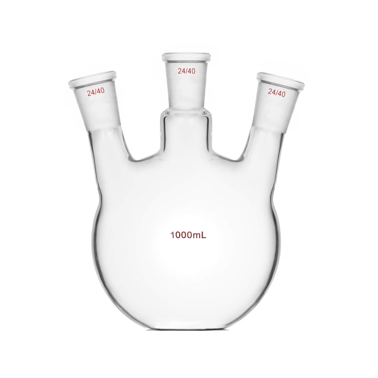 Deschem 1000ml,3-Neck,24/40,Flat Bottom Glass Flask,Three Neck,Laboratory Boiling Vessel