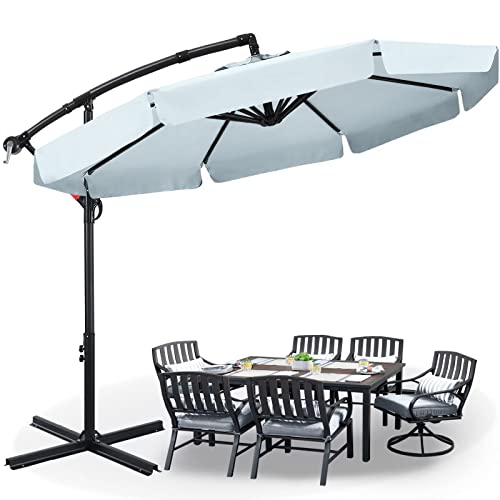 ABCCANOPY Premium Cantilever Patio Umbrellas 9FT (Light Gray)