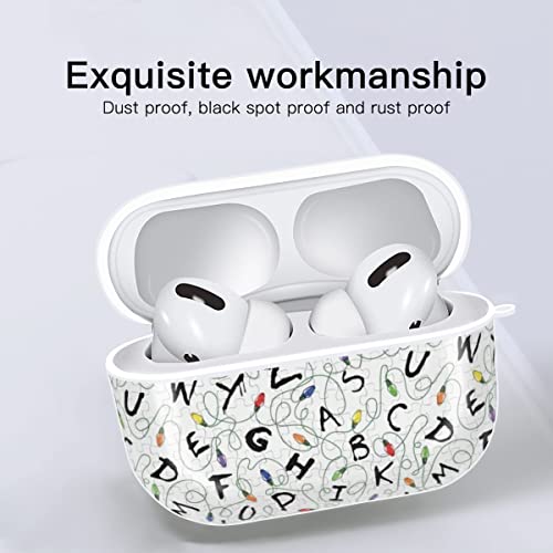Case Cover for AirPods Pro Stranger Letter Things White Full Body Protection Case Earphone Earset Case Hard PC Cover