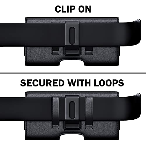 DeBin Phone Holster for Samsung Galaxy S22+, S21+, S21 FE, S20+, S20 FE, S10+, S9+, A53 5G, A52 Premium Cell Phone Belt Holder Case with Belt Clip Pouch (Fits Phone with Otterbox Commuter Case)