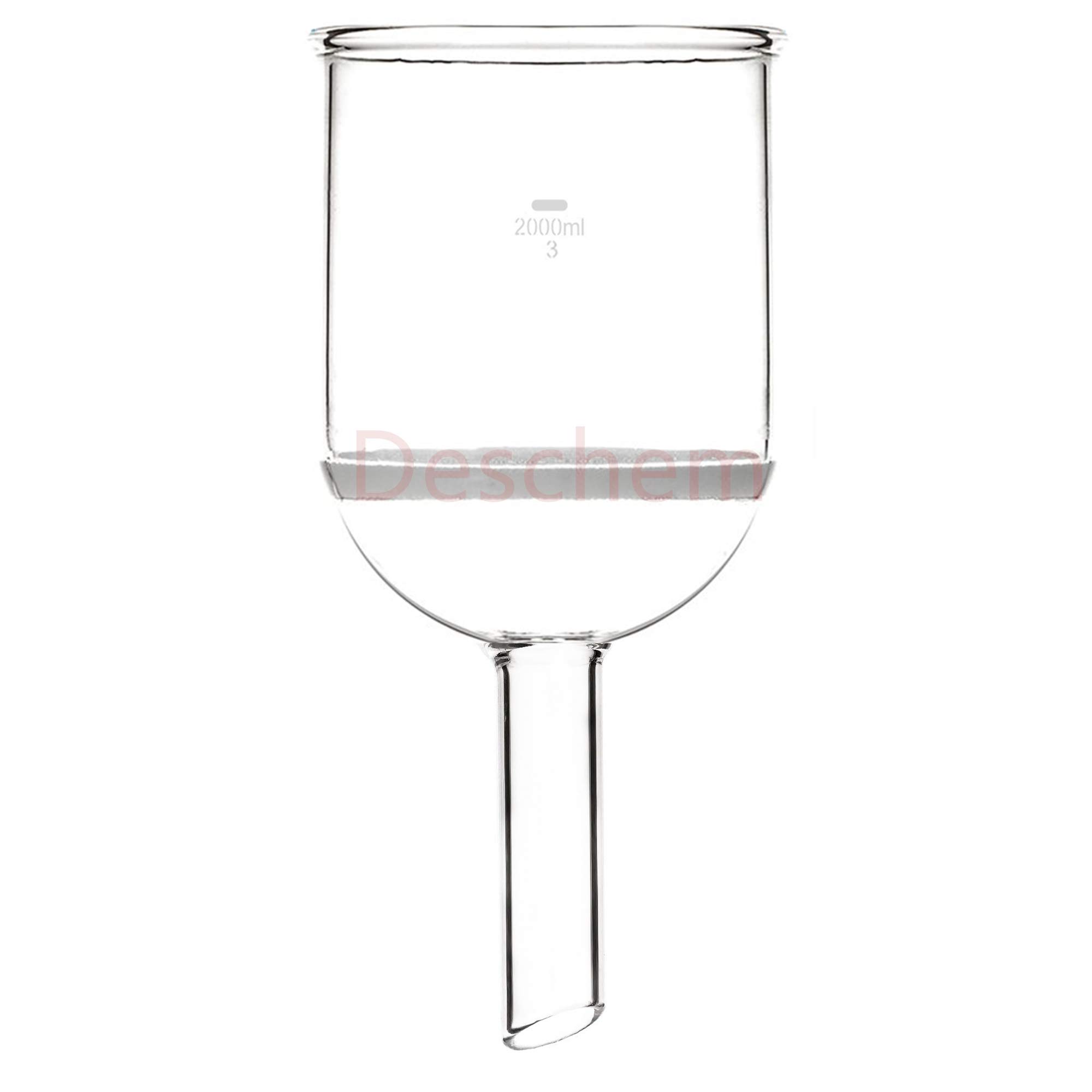 Deschem 2000ml,Glass Buchner Funnel,W/3# Coarse Filter,2L,Straight Tube