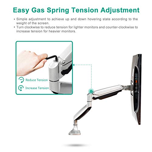 EleTab Single Monitor Arm Stand Full Motion Height Adjustable Monitor Desk Mount Fits for Computer Screen 13 to 34 inches, Hold up to 19.8 lbs