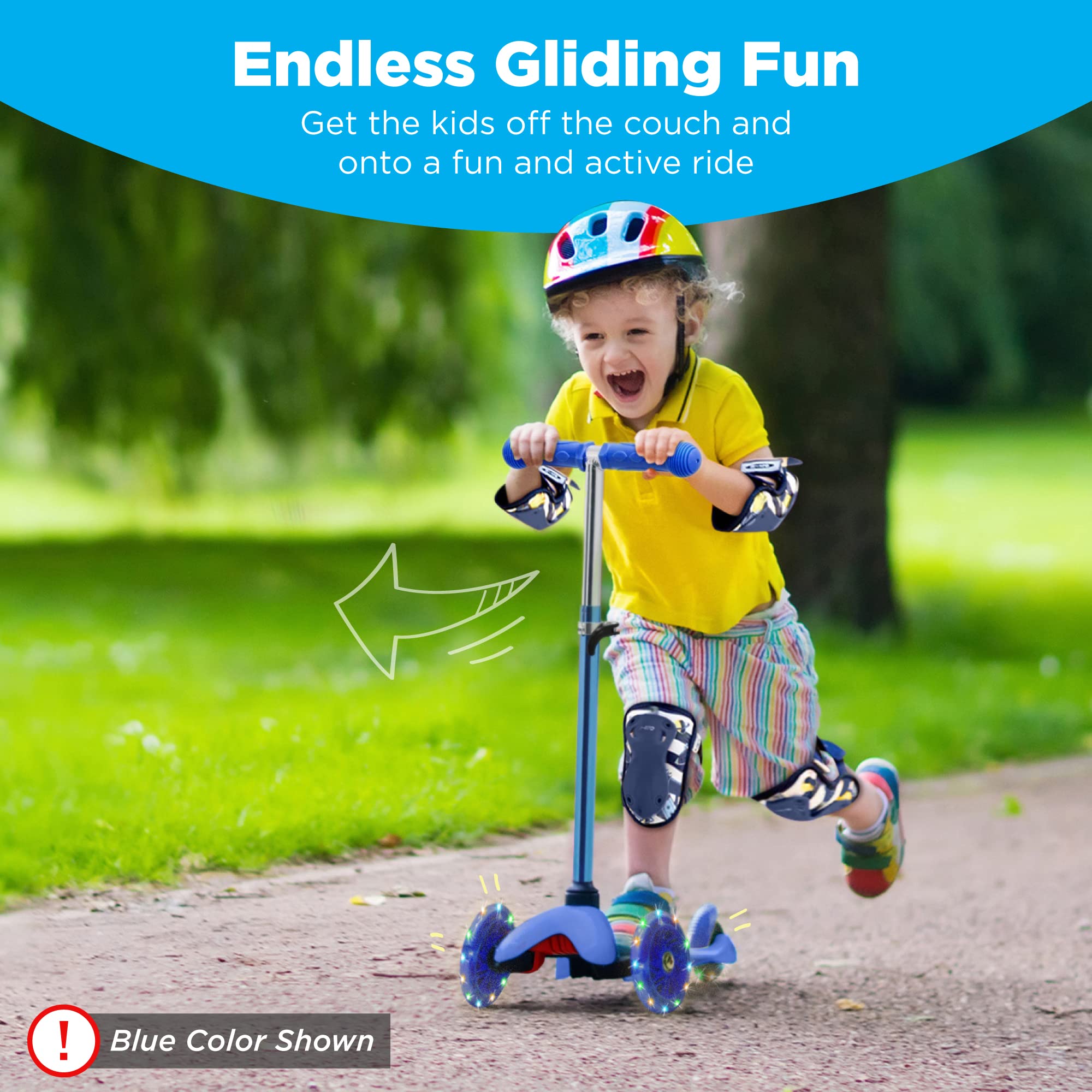 Best Choice Products Kids Mini Kick Scooter Toy w/ Light-Up Wheels, Height Adjustable T-Bar, Foot Break - Black