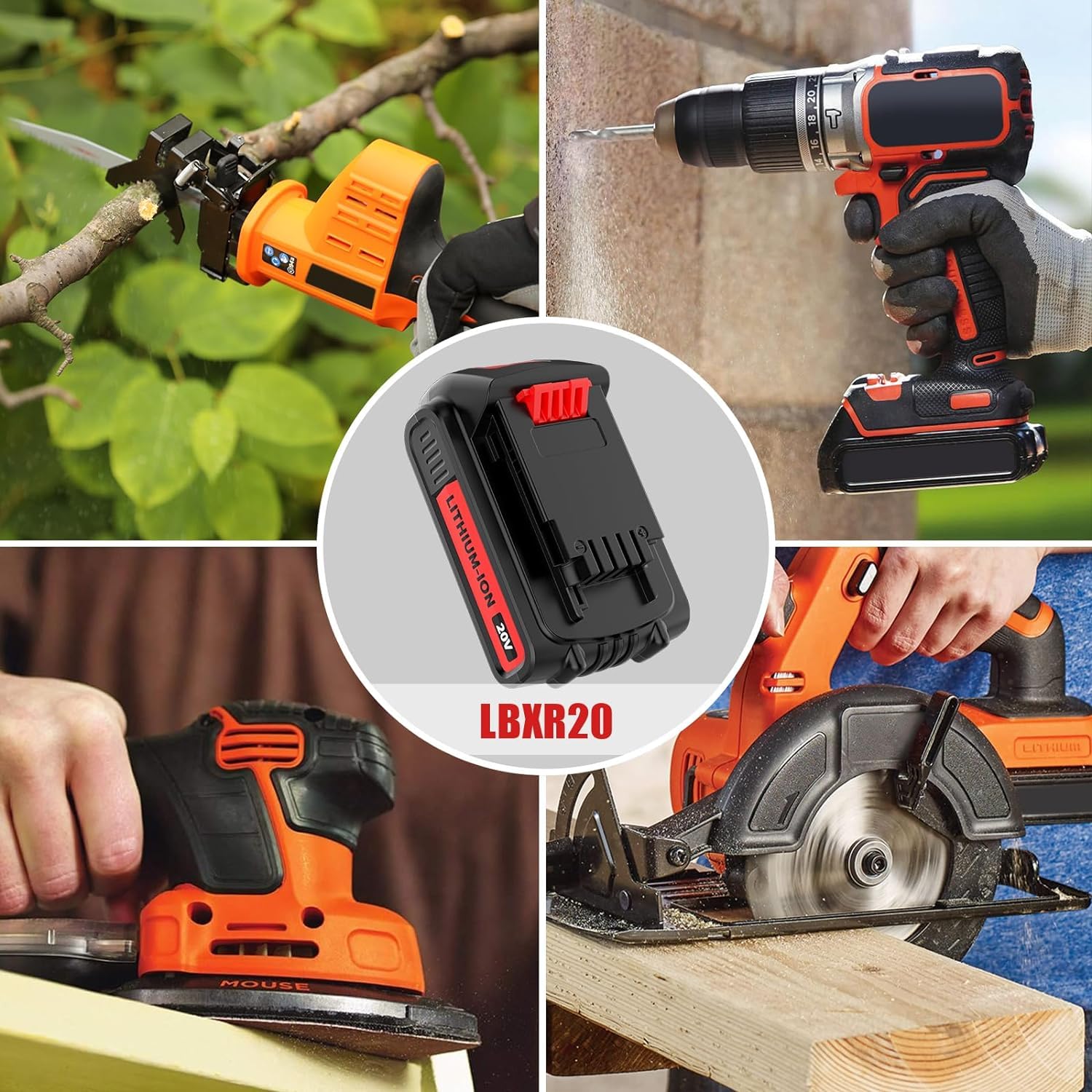 BATTOOL 2Pack 3800mAh 20V Replace for Black and Decker 20V Lithium Battery Compatible with Black & Decker 20V MAX Battery LBXR20 LB20 LBX20 Cordless Power Tools