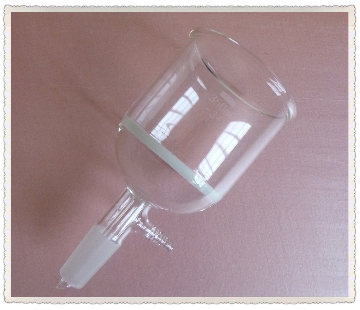 Deschem 350ml,24/40,Glass Buchner Funnel,#3 Suction Filter,Lab Glassware