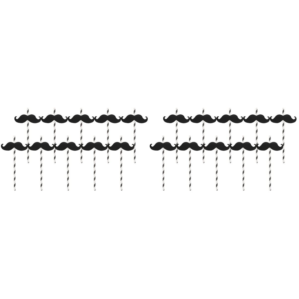 ABOOFAN Wedding Decor 40 Pcs Mustache Party Moustache Paper Straw Little Man Straw Decor Christmas Paper Straws Straws Striped Paper Coffee Decor