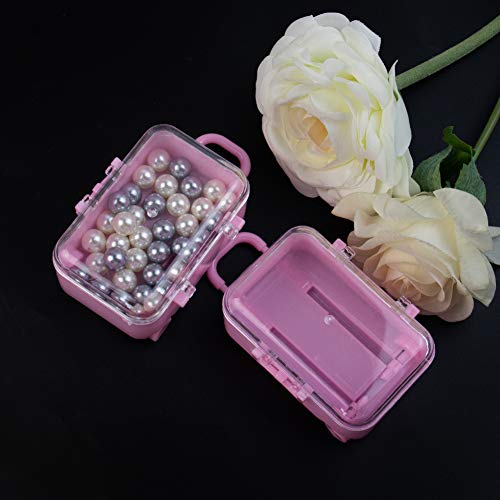 AUEAR, 12 Pack Cute Miniature Travel Case Box Candy Box Party Reception Candy Gift Box Suit for Barbie Wedding Party Decoration (Pink)