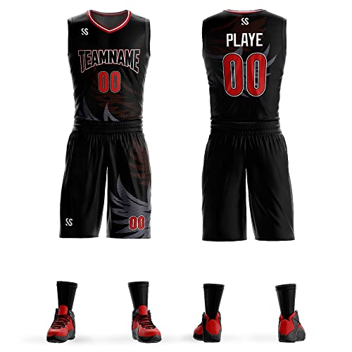 BaiLiLai Custom Athletic Basketball Jersey Printed Personalized Sportswear with Name and Number for Men/Women/Boy Multicolor One Size