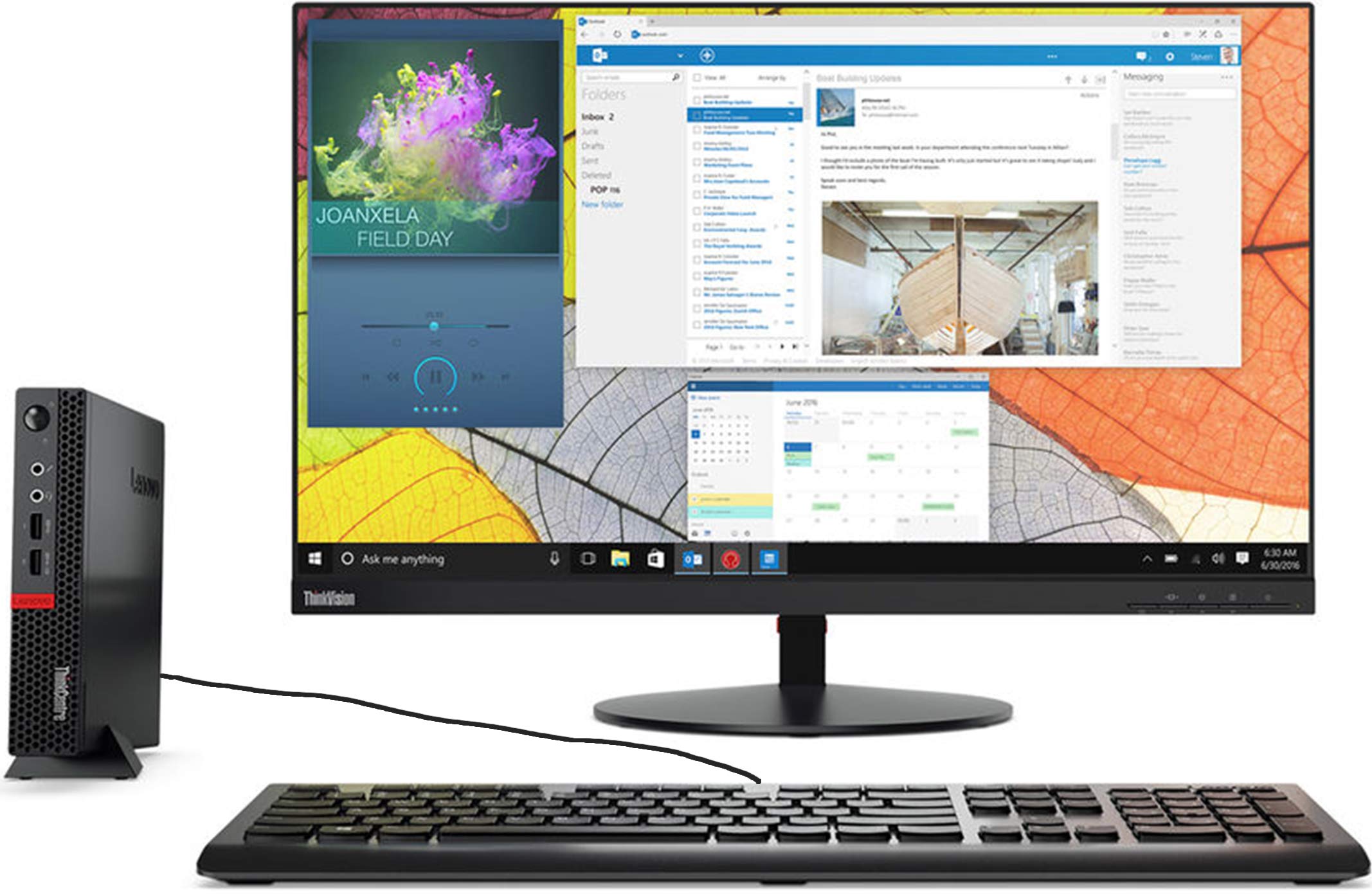 Lenovo ThinkCentre M910Q Tiny Desktop Computer, Intel Core i7-6700T Upto 3.6GHz, 8GB RAM, 2TB NVMe SSD, 4K 3-Monitor Support DisplayPort, HDMI, AC Wi-Fi, Bluetooth - Windows 10 Pro (Renewed)