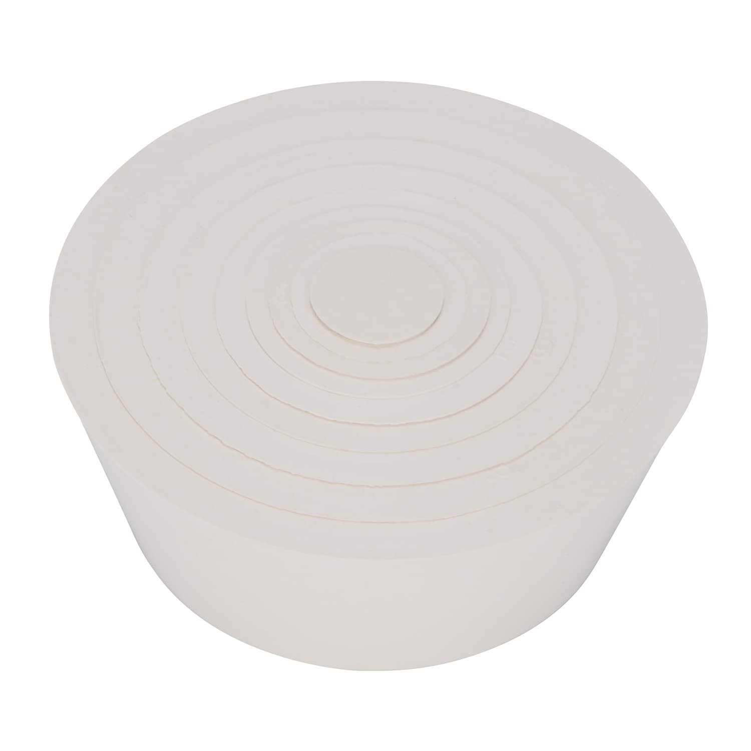 db11 FunChem Filter Adapter Cones, 9 Pack White Wear-Resisting Tapered Collar Rubber Stopper Buchner Funnel Flask Cones Set, Smooth Surface
