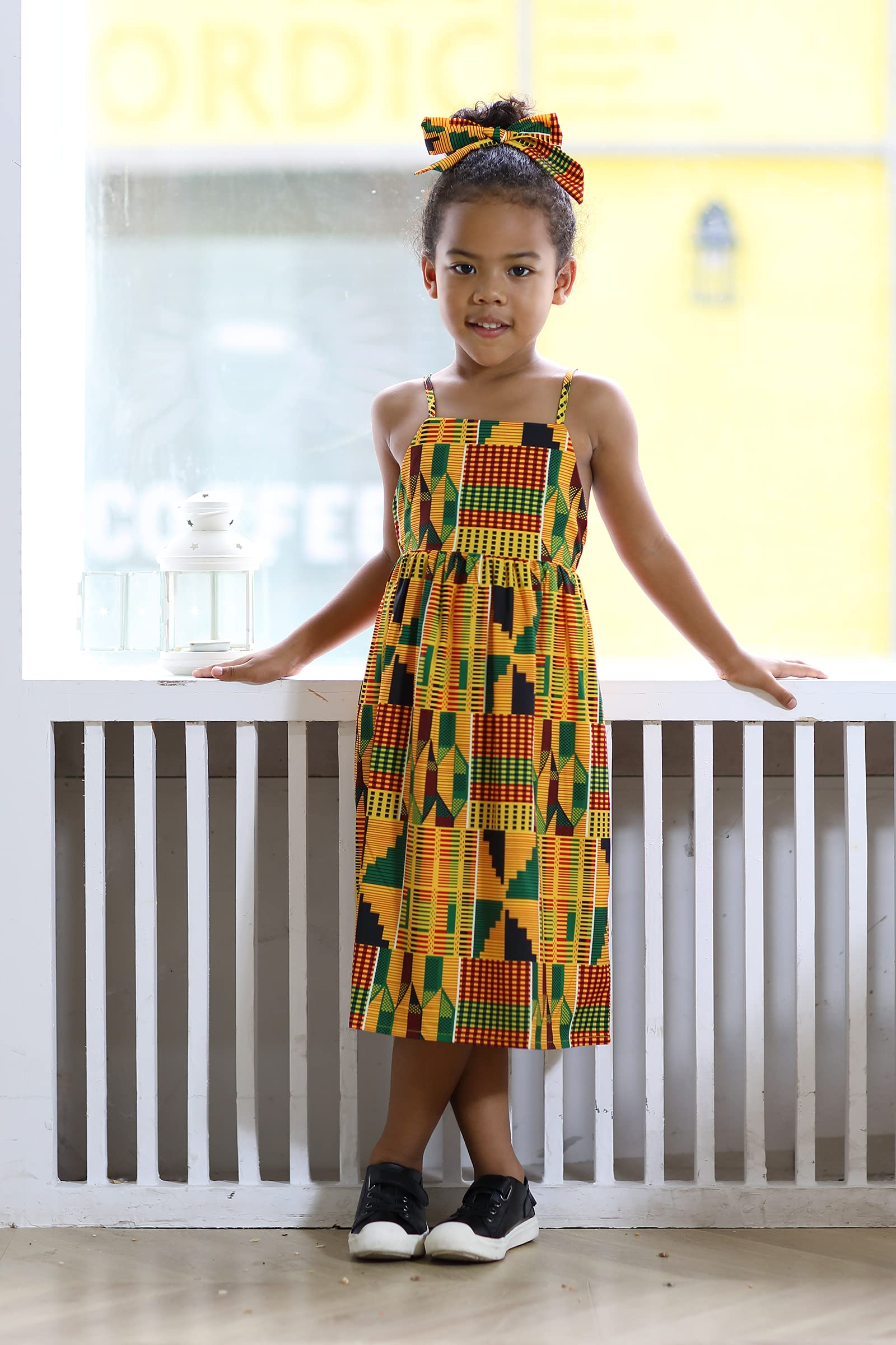 YOUNGER TREE African Baby Clothes Girl Dashiki Ankara Outfit Set (6-7 Years, Long Dress)