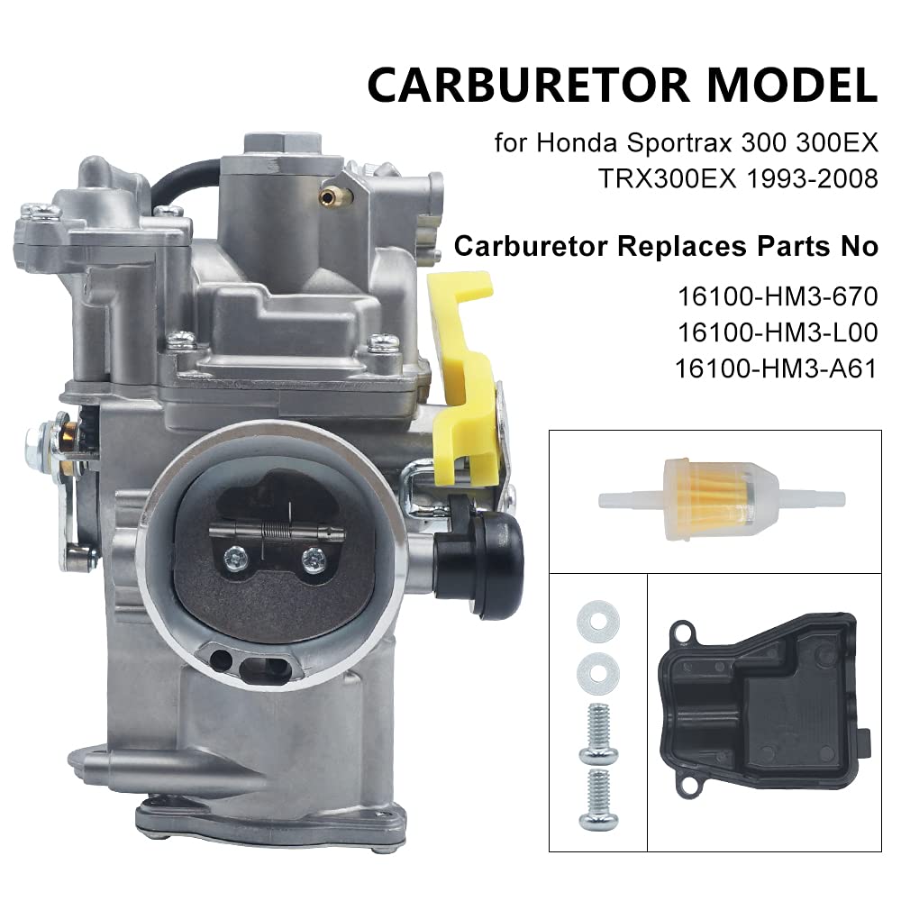 300EX Carburetor for Honda Sportrax 300 300EX TRX300EX 1993-2008 Replace 16100-HM3-670/16100-HM3-L00 / 16100-HM3-A61