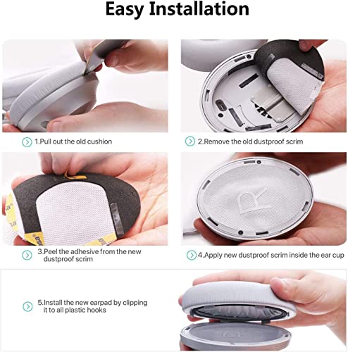 Noise Cancelling 700 Earpads Replacement Ear Pads Protein PU Leather Ear Cushion Compatible with Bose NC700 Bose Noise Cancelling 700 Bluetooth Headphones (White
