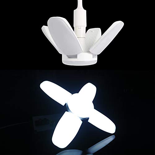 LED Garage Lights,Exulight 60W Led Garage Ceiling Light 6000LM Daylight,Deformable Light Bulbs 60 Watt Work Light,E26/E27 Shop Lights for Garage Barn Warehouse Workshop Lighting