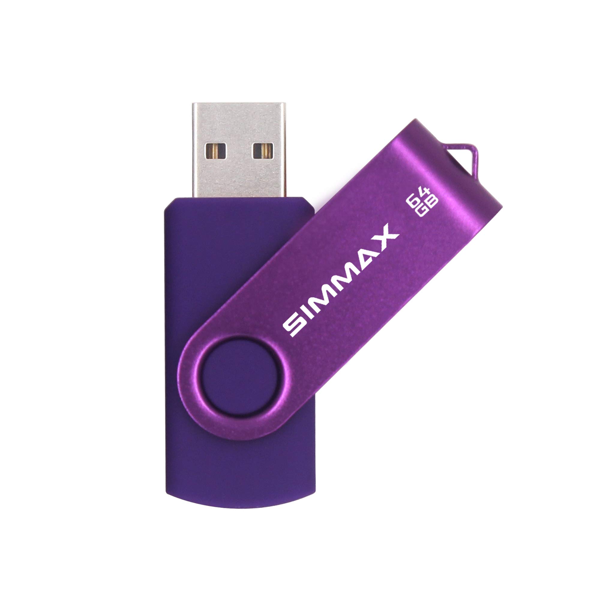 SIMMAX USB Flash Drives 2 Pack 32GB Memory Stick Swivel Design USB 2.0 Flash Drive Thumb Drive Zip Drives (32GB Red Purple)