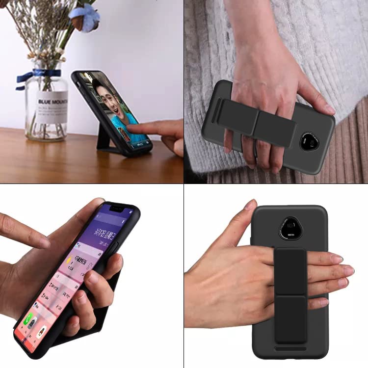 Case for SCHOK Volt SV55 SV55216 Phone Case,Stand Case with Tempered Glass Screen Protector Hide Telescopic Kickstand Shockproof Protective Cover TPU Silicone Case for SCHOK Volt SV55 SV55216 (Black)