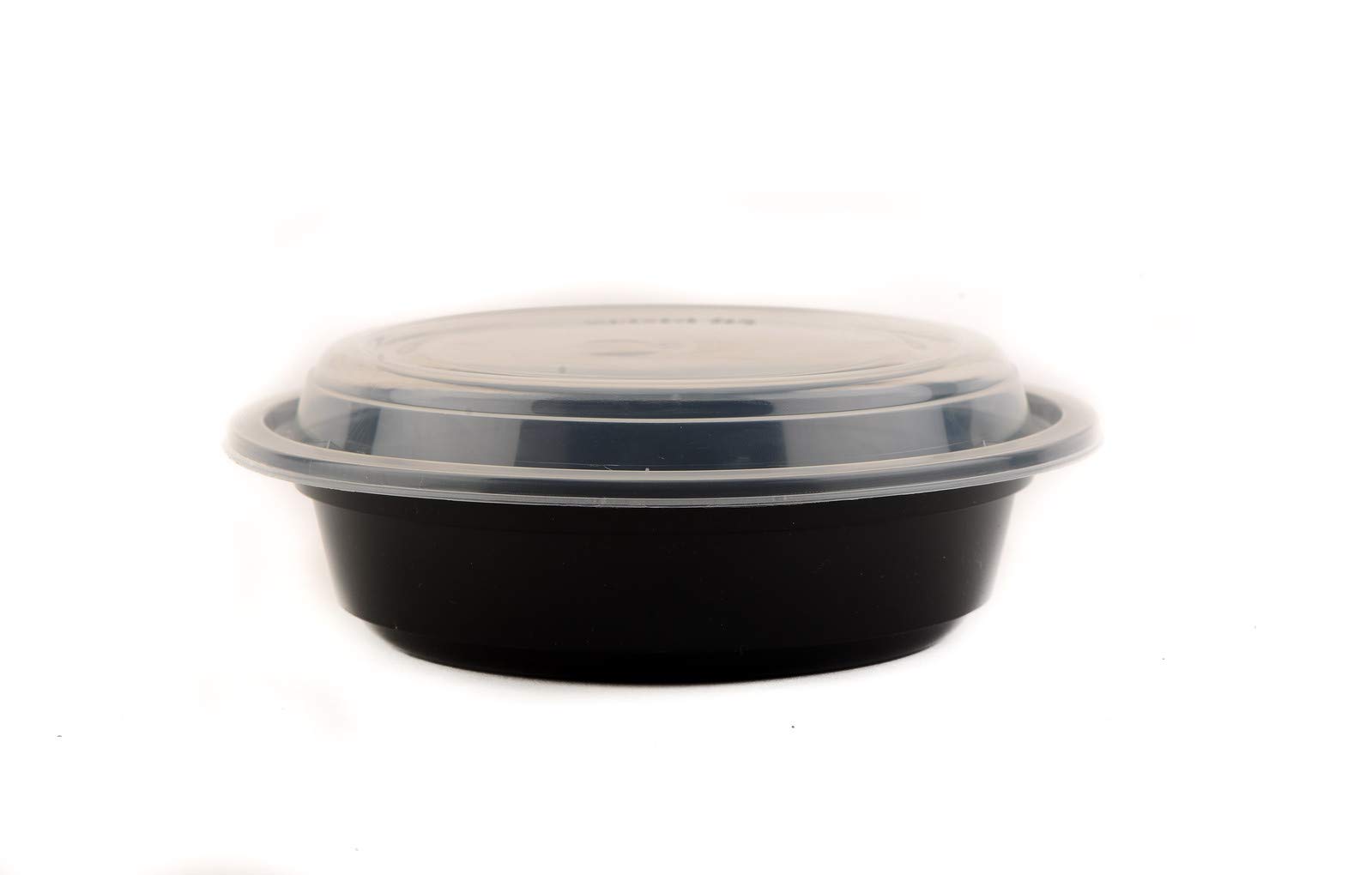 24oz - 10 Count - Round Microwavable Plastic Meal Prep Containers with Lids - Food Storage Container - Certified BPA-Free, Stackable, Reusable Microwave, Dishwasher, Freezer Safe, Disposable (Black)
