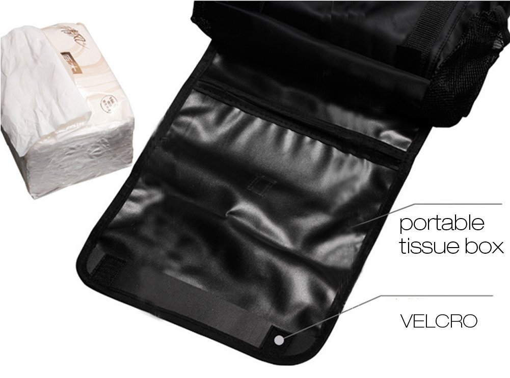 FrontTech Car Seat Back Organizer, Auto Seat Multi-Pockets Travel Storage Bag, Insulated Car Seat Back Drinks Holder Cooler, Storage Bag Cool Wrap Bottle Bag with Mesh Pockets