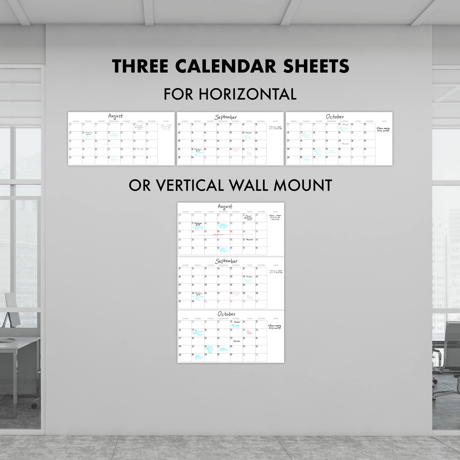 3 Month Dry Erase Wall Calendar for Easy Planning β Erasable 30" x 45" Calendar for White Boards - A Great Planner and Visual Organizer For Your Home or Office Wall