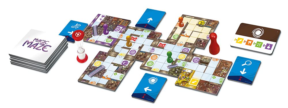 Sit Down! Magic Maze - Real-Time Gameplay, Move the 4 Characters Through the Mall Before the Timer Runs Out - Co-operative, Everyone Has a Different Power, 1-8 players, 15 mins, Ages 8+, Medium