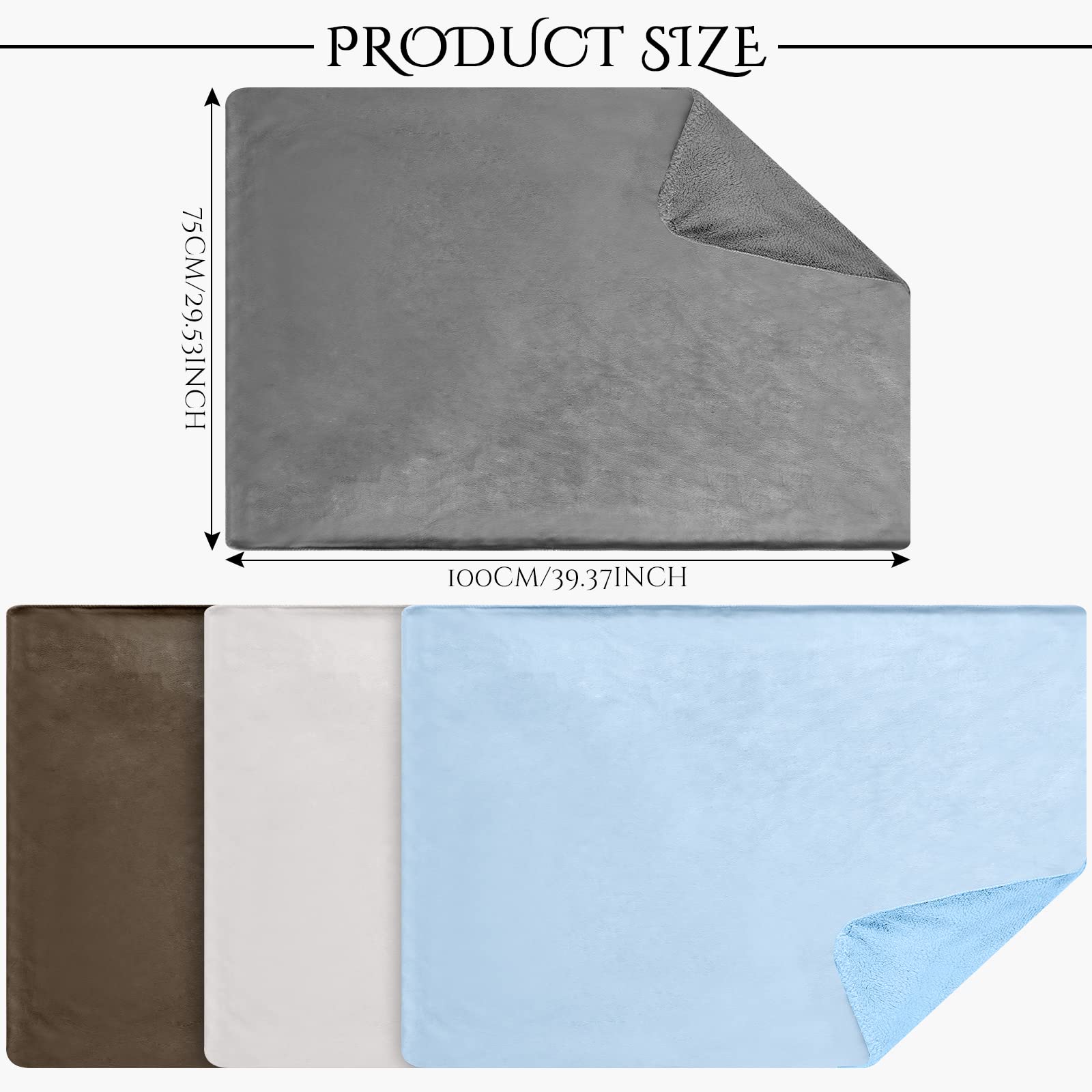 4 Pcs Baby Warm Swaddle Blankets, Thick Receiving Neutral Fluffy, Soft Thermal Blankets for Boy Girl Newborn Infant, Polyester, Solid Color