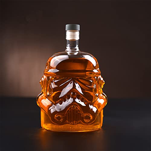 AUTIORE Whiskey Decanter 25Oz Carafe Decanter Transparent Creative Whiskey Carafe for Wine, Liquor, Scotch, Bourbon, Brandy - 750ML Flask Carefe Gift for Husband/Father/Boyfriend.