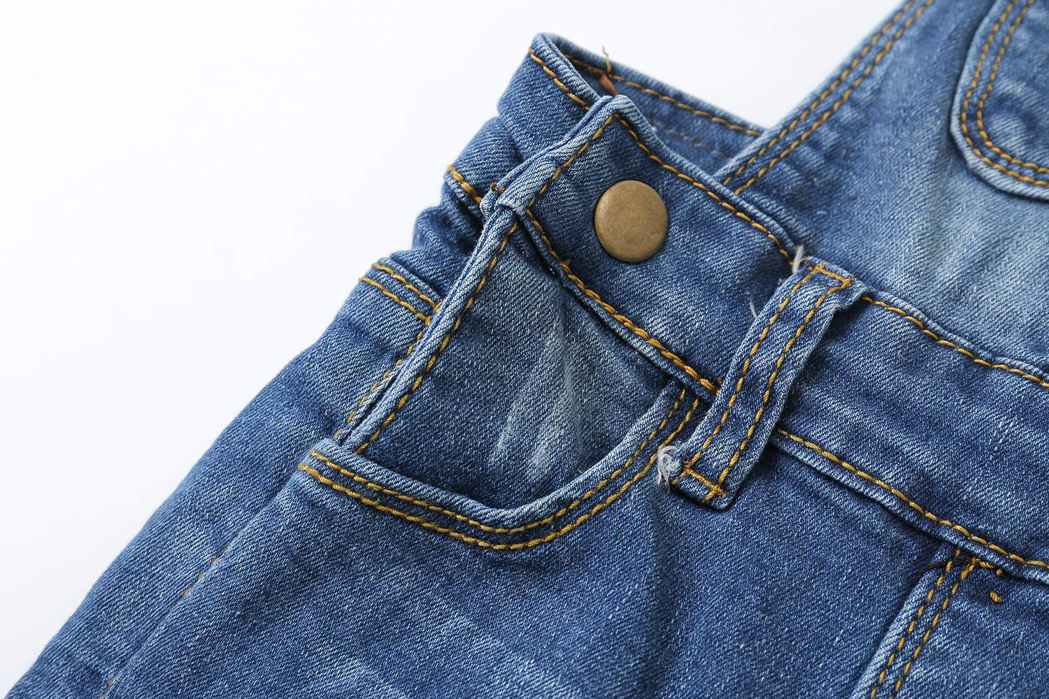 KIDSCOOL SPACE Baby Boy Girl Jean Overalls,Toddler Slim Cute Denim Dungaree,Blue,12-18 Months