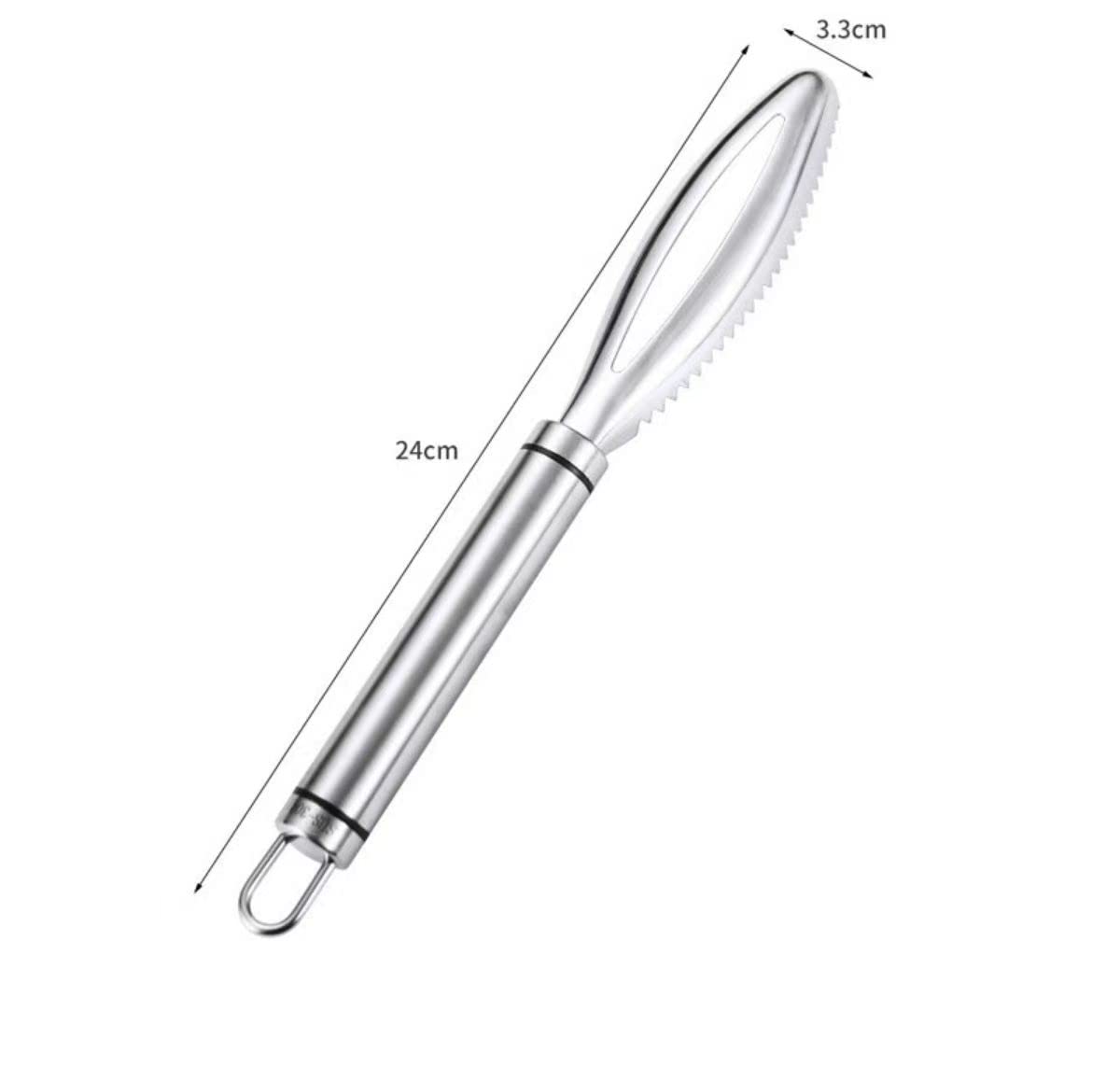 304 Stainless Steel Fish Scale Remover - Saw Teeth Descaler Tool - Easy Scaling Fish Scraper - Suitable for All Fish Types - Perfect for Chefs and Home Cooks
