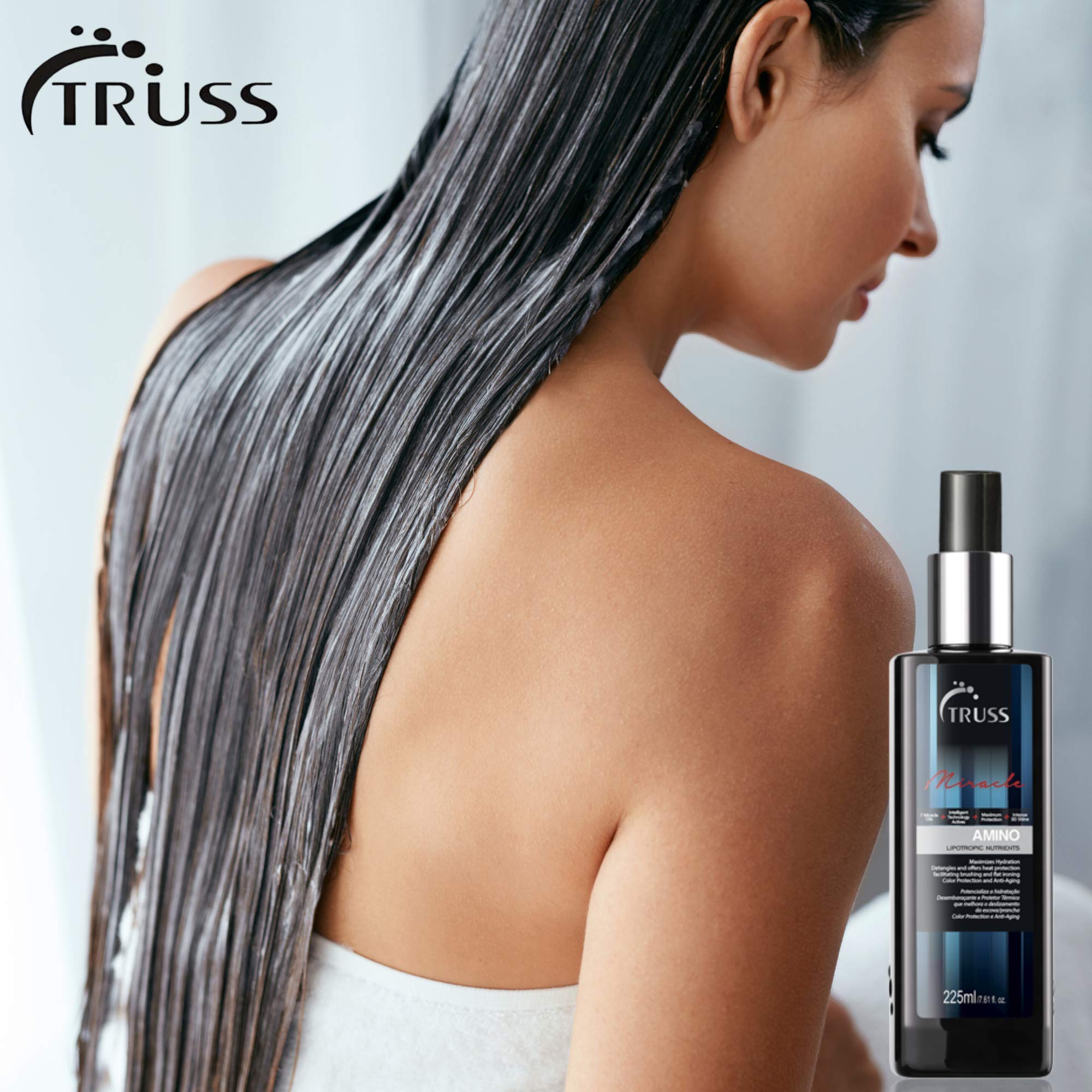 Truss Ultra Hydration Shampoo and Conditioner Set Bundle with Amino Miracle Heat Protectant Hair Spray
