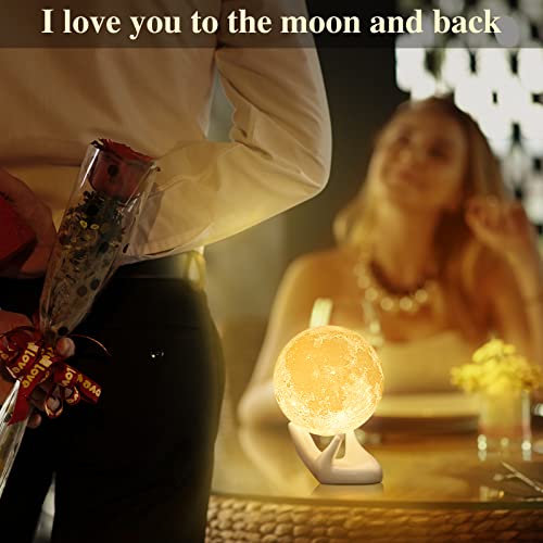 Balkwan Moon Lamp for Kids - 3D Magical Globe Ball for Space Decor - Classical Moon Night Light - Dimmable and Touch Control Design,Birthday Gifts for Women,Kids,Child and Baby Home Decor