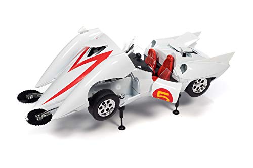 Auto World Speed Racer Mach 5 with Chim Chim and Speed Racer Figures. , Speed Racer AWSS124-1/18 Scale Diecast Model Toy Car