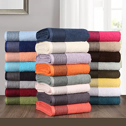BELIZZI HOME Ultra Soft 2 Pack Oversized Bath Towel Set 28x55 inches, 100% Cotton Large Bath Towels, Ultra Absorbant Compact Quickdry & Lightweight Towel, Ideal for Gym Travel Camp Pool - Orange