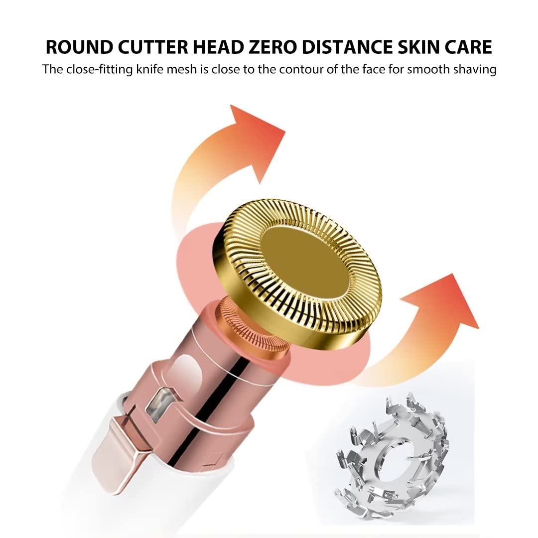 Moikin 2 in 1 Brows Eyebrow Facial Hair Remover Trimmer Epilator & Women's Painless Hair Remover , Lipstick Shaver for Face, Hand, Armpit, Leg and Bikini