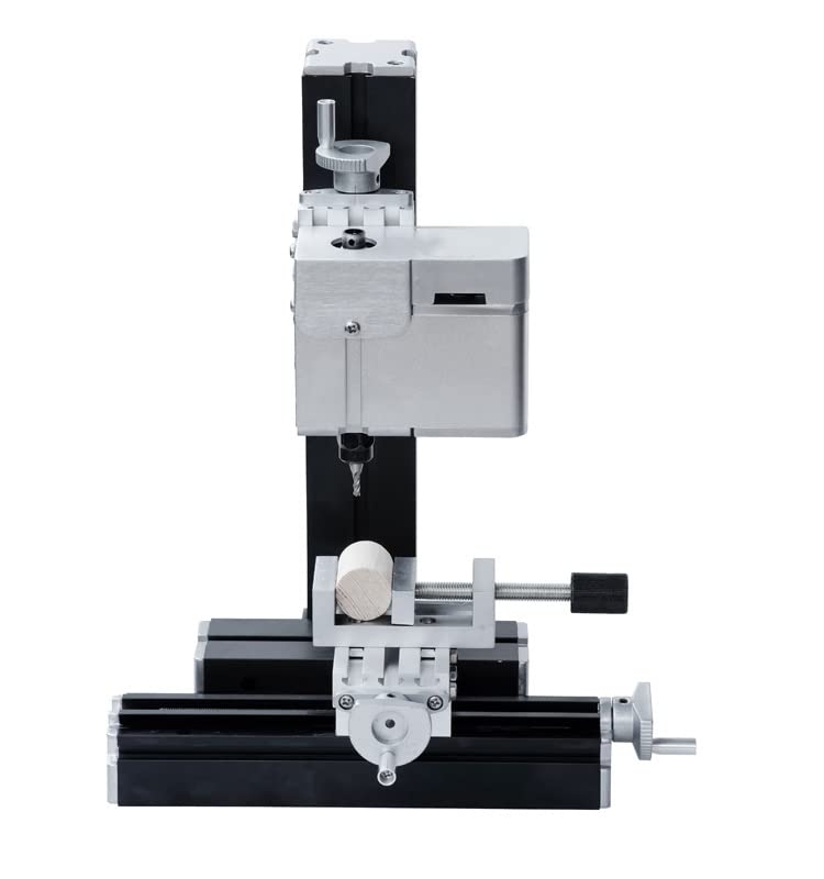 UTEYEEW 36W Mini Electroplated Metal Milling Machine, Didactical Hobbyist Woodworking Craft Miniature Wood Lathe Machine Miniature Miller 20000r/min