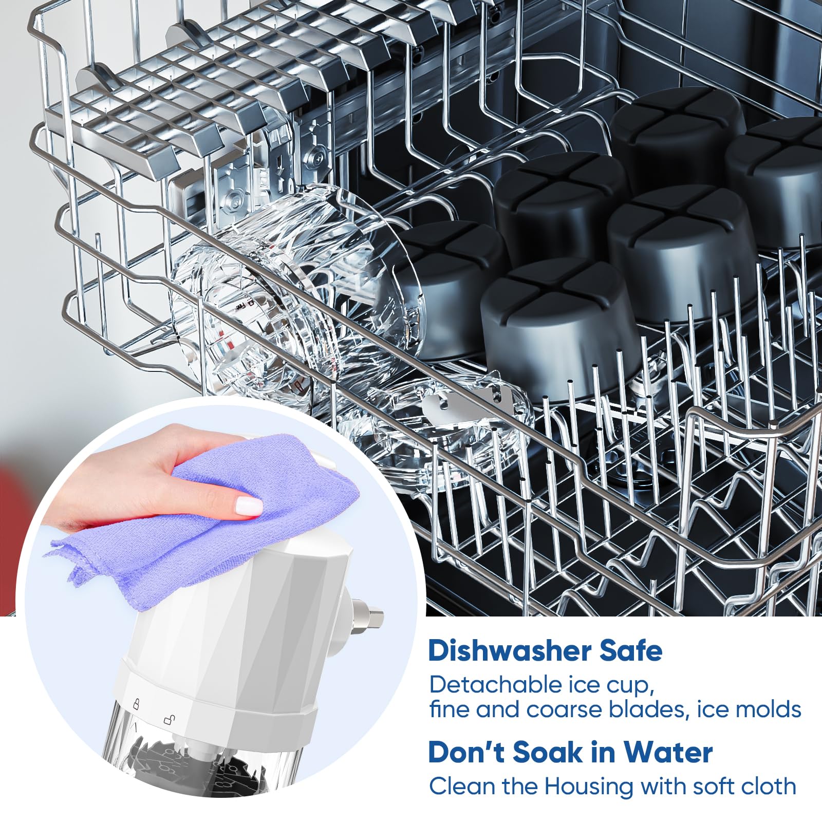 Hozodo Shave Ice Attachment for Kitchenaid Stand Mixers, Snow Cone Machine for Kitchenaid Mixer Attachments with Coarse and Fine Blades, 8 Ice Cube Molds