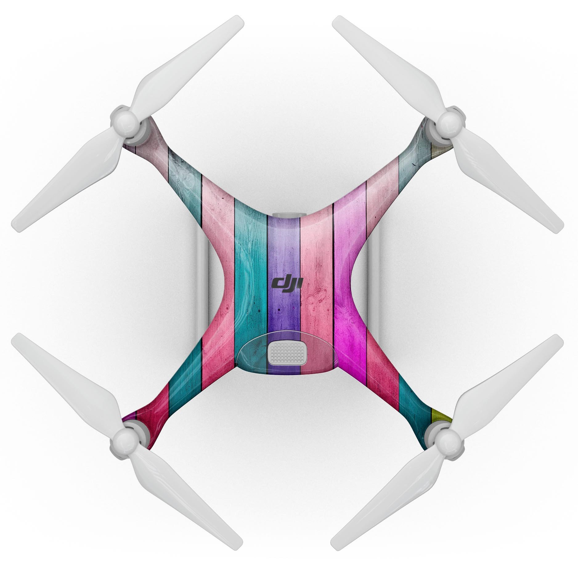 Design Skinz Design Skinz Vibrant Neon Colored Wood Strips Full-Body Wrap Decal Skin-Kit Compatible with The Drone DJI Inspire 2