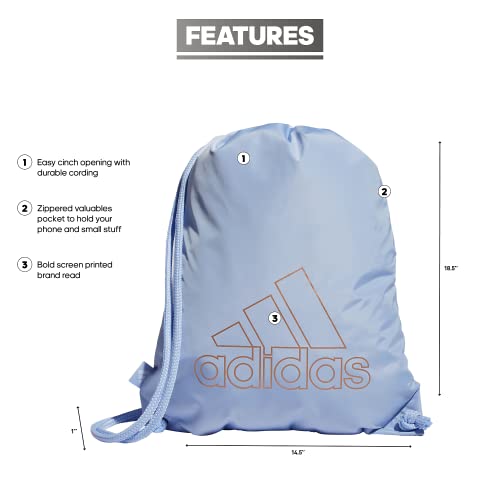 adidas Ready Sackpack, Blue Dawn/Rose Gold, One Size