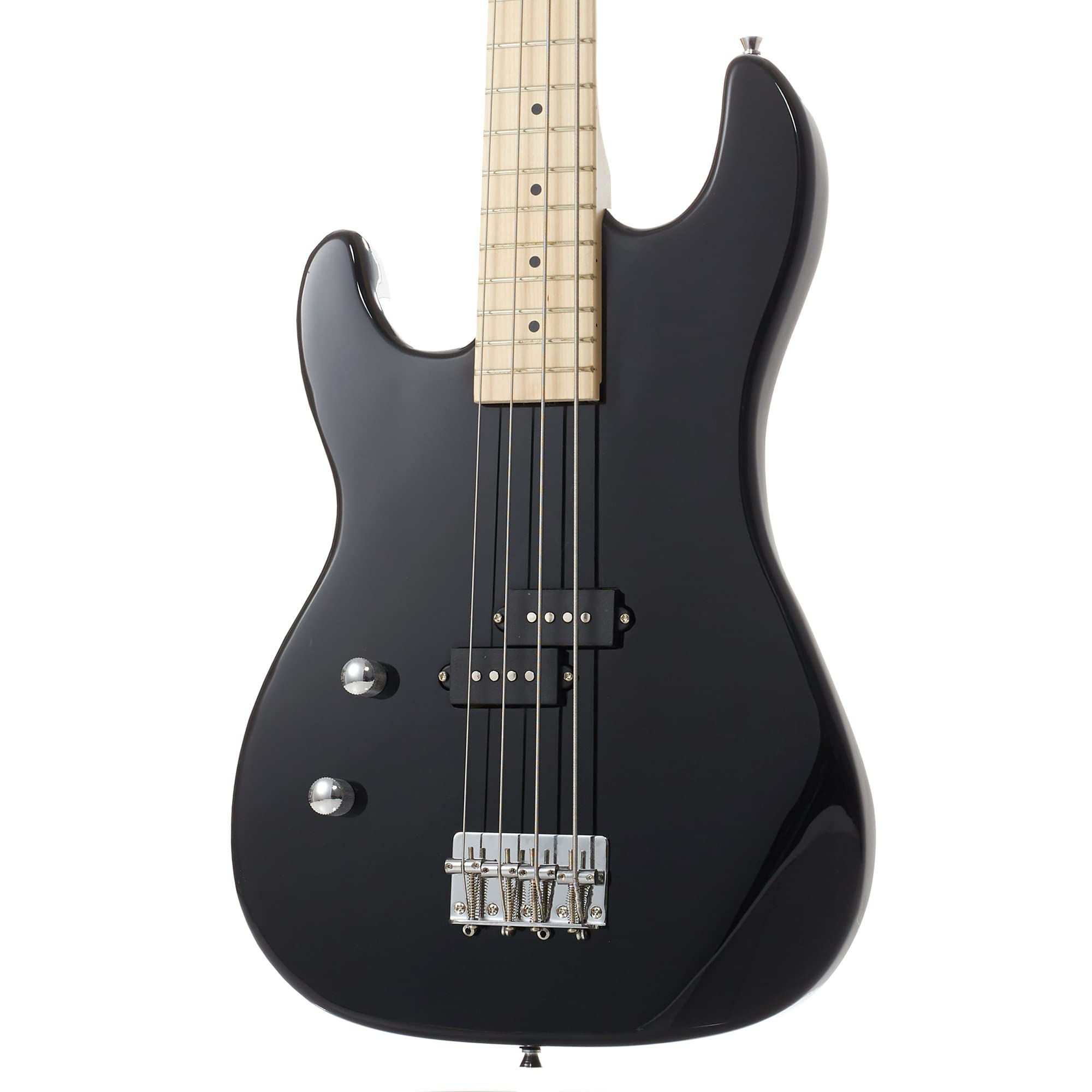 Davison Guitars Left Handed Electric Bass Guitar with 15-Watt Amp, Blue - 4 String Full Size Beginner Kit with Gig Bag and Accessories