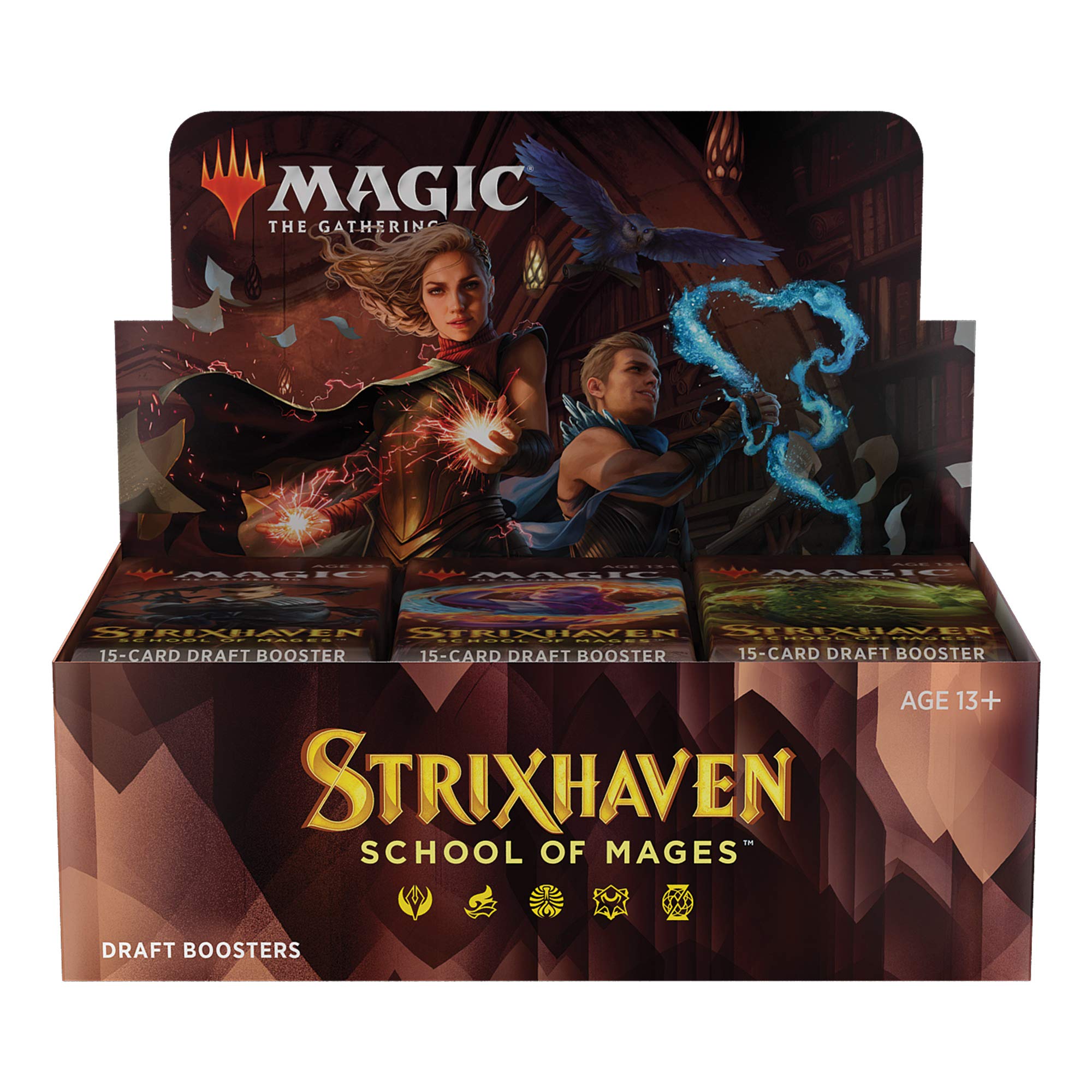 Magic: The Gathering Strixhaven Draft Booster Box | 36 Packs (540 Magic Cards), Brown